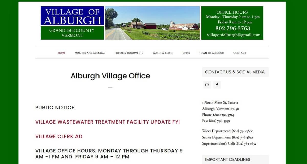 Village of Alburgh – Alpine Web Media LLC